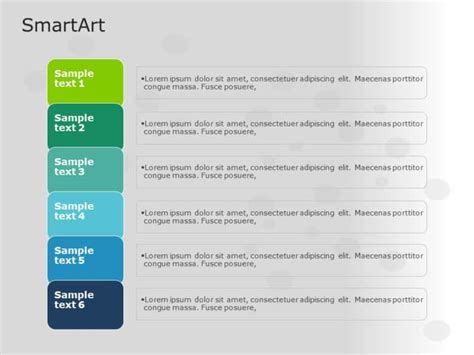 SmartArt List Curved 6 Steps