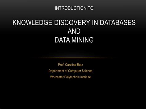 PPT Introduction To Knowledge Discovery In Databases And Data Mining PowerPoint Presentation