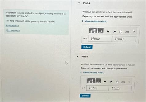 Solved A Constant Force Is Applied To An Object Causing The