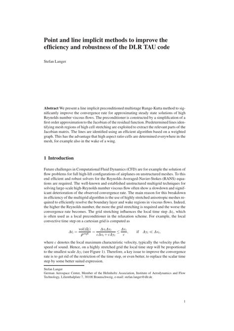 Pdf Point And Line Implicit Methods To Improve The Efficiency And