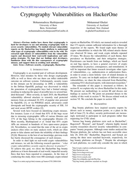 Pdf Cryptography Vulnerabilities On Hackerone