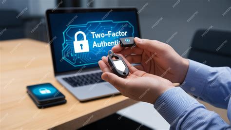 Cybersecurity Professional Holding Hardware Security Token For Twofactor Authentication With