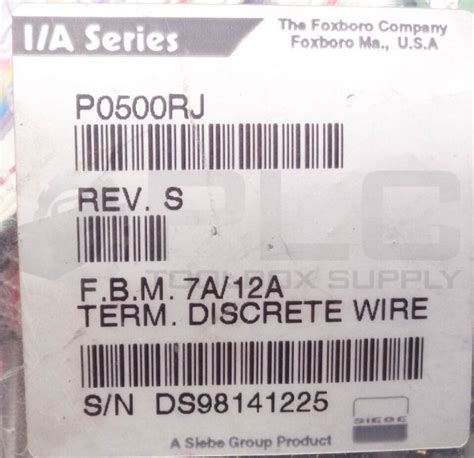 NEW FOXBORO P RJ FBM A A TERM DISCRETE WIRE PLC Toolbox Supply