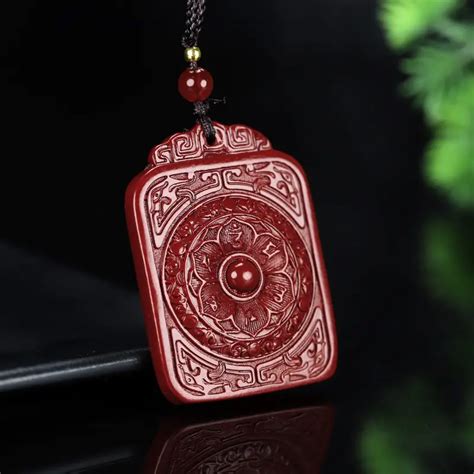 1pc 천연 원시 돌 제국 보라색 Cinnabar 신체 보호 및 평화 펜던트 목걸이에 대 한 6 문자 황금 Temu Republic Of Korea