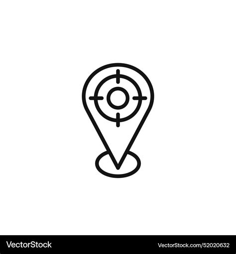 Geo Targeting Icon Outline Collection In Black Vector Image
