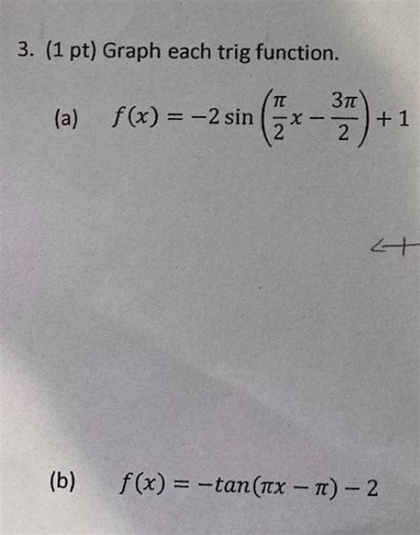 solved 3 1 pt graph each trig function a