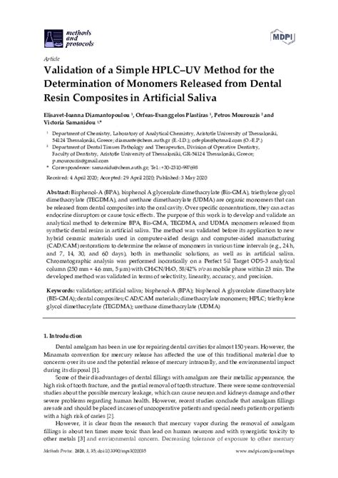 Pdf Validation Of A Simple Hplcuv Method For The Determination Of