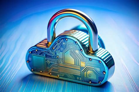 Secure Your Digital World Advanced Cloud Security Technology Shown Through Macro Photography Of