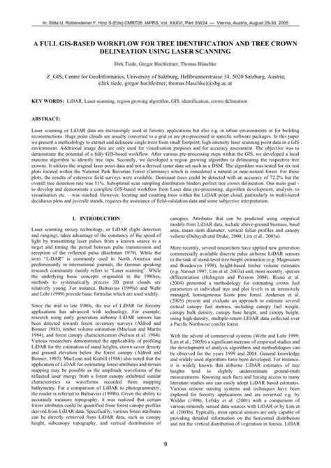 Pdf A Full Gis Based Workflow For Tree Identification And Tree Crown