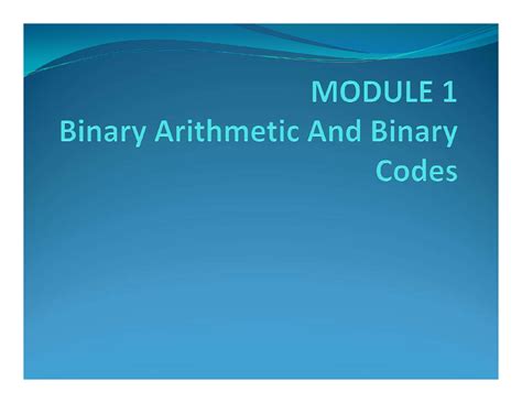 Solution Mcact102 Digital Logic Binary Arithmetic And Binary Codes