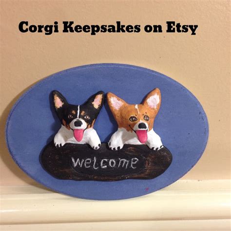 Corgi Welcome Sign Corgi Keepsakes On Etsy