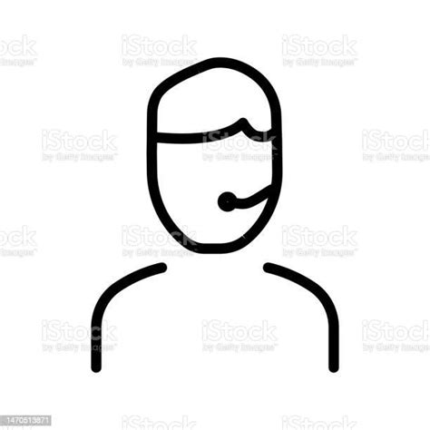 콜 센터 운영자 라인 아이콘입니다 전화 항소 통신 사용할 수 없음 사용 가능 통신 도움말 콜센터 도움말 연중무휴 통신 개념입니다 벡터 블랙 라인 아이콘 24시간에 대한 스톡