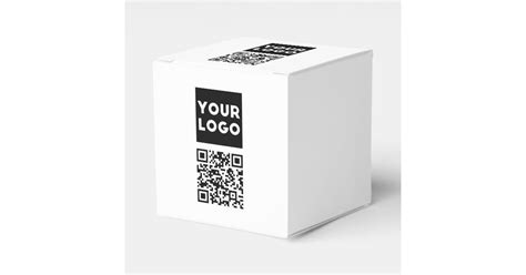 Editable Qr Code And Your Business Logo Or Image Favor Boxes Zazzle