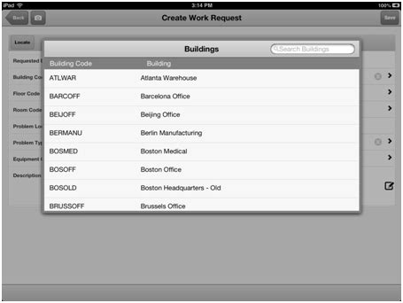 Archibus Mobile Framework Fields