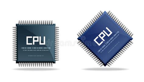 cpu central processing unit chip stock illustration illustration
