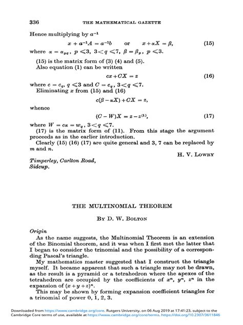 35 The Multinomial Theorem Download Free Pdf Mathematics