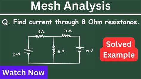 Mesh Analysis Solved Example Problem Youtube