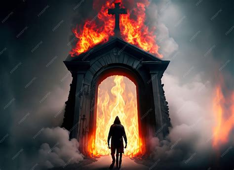 Premium Photo Door In The Hell Horror Premium Photo Door In The Hell Horror