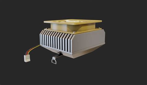 3d Model Yellow Cpu Cooler Fan Computer Fan Lowpoly Game Ready Vr Ar