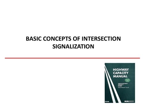 Basic Concepts Of Intersection Signalization Notes Tte 3004c Docsity