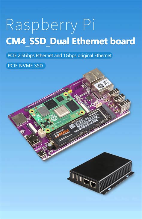 Cm4 Ssd Dual Ethernet Expansion Board 2 5gbps And Gigabit Ethernet Pcie Nvme Ssd M 2 2 5g Cat4