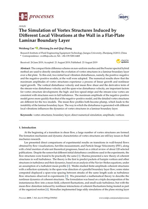 Pdf The Simulation Of Vortex Structures Induced By Different Local