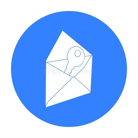 E Mail With Key Password Icon In Flat Style Isolated On White Background Hackers And Hacking