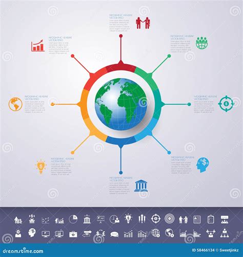 Abstract 3d Digital Illustration Infographic With World Mapcan Stock