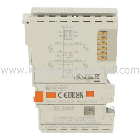 Beckhoff EL BECKHOFF CHANNEL ANALOG INPUT TERMINAL V SINGLE ENDED BIT X