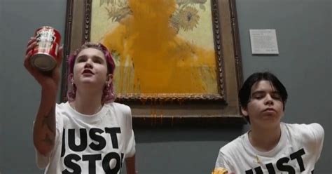 기후활동가들 이번엔 고흐 씨 뿌리는 사람에 스프 뿌려