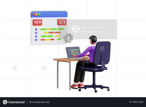 Programmer Working On Project 3d Illustration Free Download Design And Development 3d