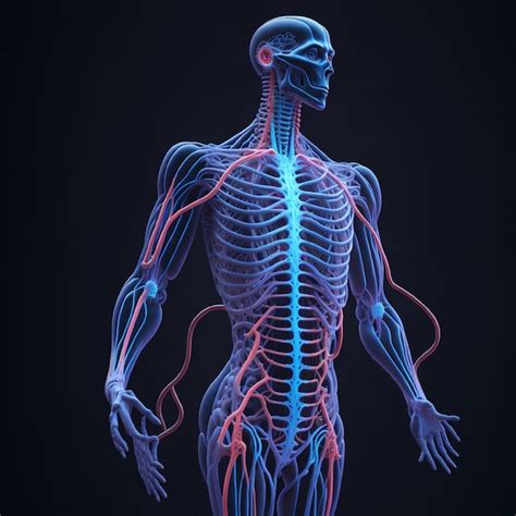 Premium Ai Image A Human Body With The Veins Labeled As The Name Of