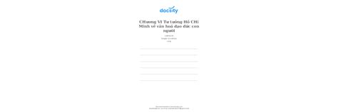Docsity Chuong Vi Tu Tuong Ho Chi Minh Ve Van Hoa Dao Duc Con Nguoi Chng Vi T T Ng H Ch