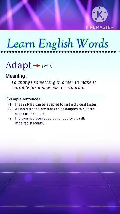 What Is The Meaning Of Adapt Adapt Example Sentence Youtube