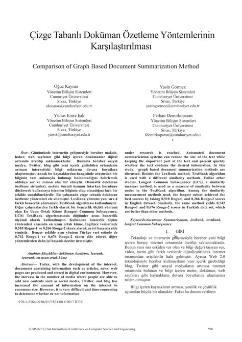 PDF Comparison Of Graph Based Document Summarization Method