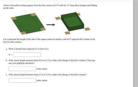 Solved A Box Is Formed By Cutting Squares From The Four