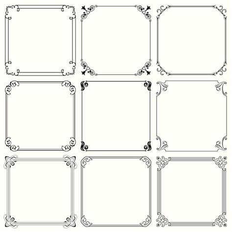 Premium Vector Decorative Frames Set 44
