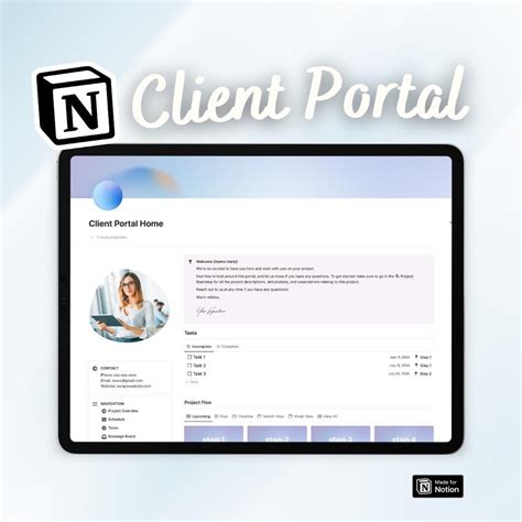 Notion Template Client Portal Client Dashboard Project Based Client Tracker Notion Design