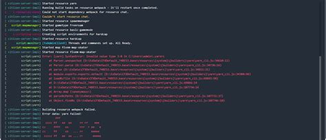 Yarn Syntax Error Invalid Value Type 30 Server Discussion Cfxre Community