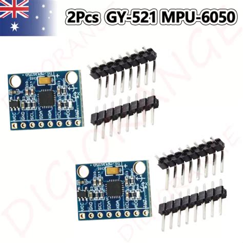 2pcs Gy 521 Mpu 6050 Mpu6050 3 Axis Accelerometer Gyroscope Module For