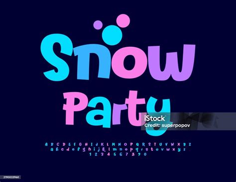 벡터 재미 있는 기호 스노우 파티 손으로 쓴 알파벳 문자와 숫자 세트 겨울에 대한 스톡 벡터 아트 및 기타 이미지 겨울 공휴일 광고 Istock