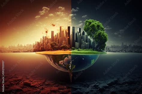 Global Warming And Climate Change Concept Generative AI Stock