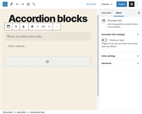 New Block Accordion Block · Issue 21584 · Wordpressgutenberg · Github