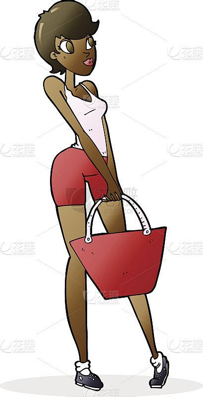 卡通美女购物