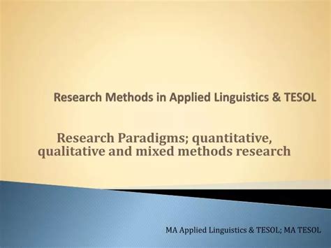 Ppt Research Methods In Applied Linguistics And Tesol Powerpoint Presentation Id 5771601
