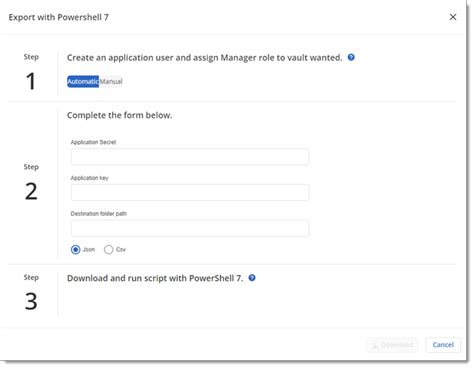 powershell script export type devolutions documentation