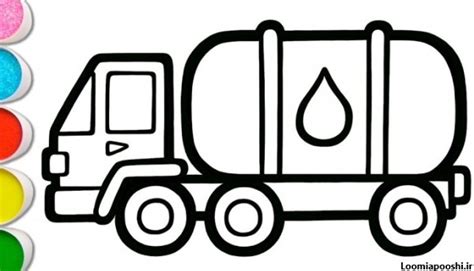 عکس نقاشی ماشین سنگین ساده