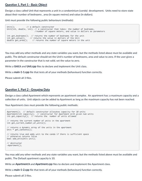 Solved Question 1 Part 1 Basic Object Design A Class