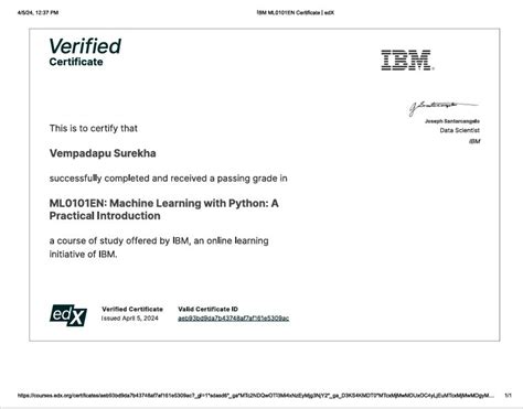 Surekha Vempadapu On Linkedin Machinelearning Python Ibmcertified