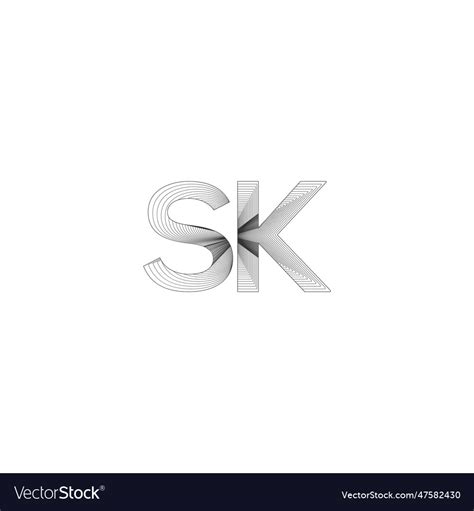 Alphabet Letters Monogram Logo Ks Sk K Royalty Free Vector